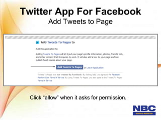 Twitter App To Facebook Presentation | PPT