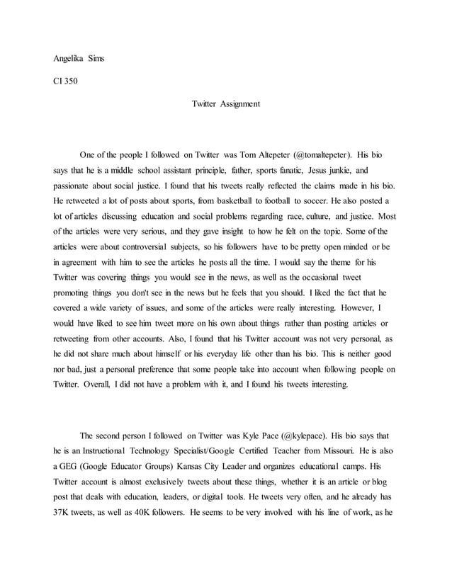 Twitter assignment | PDF