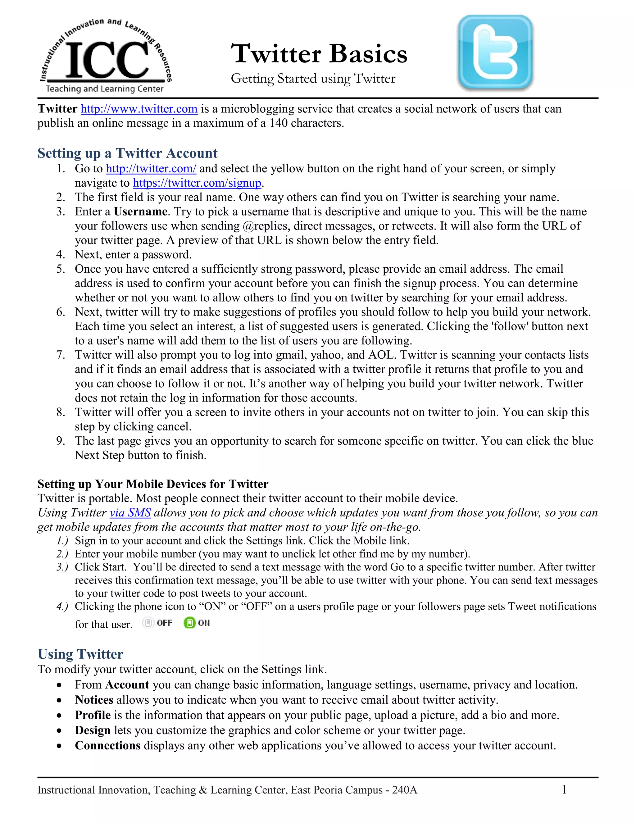 Twitter basics | PDF