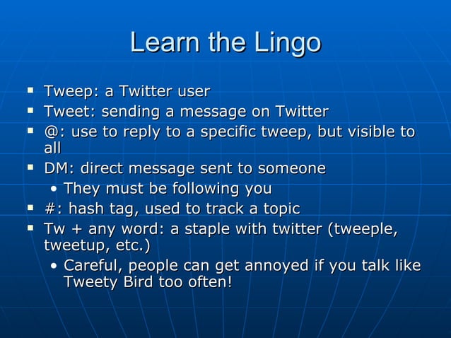Twitter Basics June 2009 | PPT