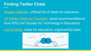 Twitter Chats for Educators | PPTX