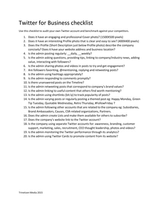 Twitter checklist | PDF