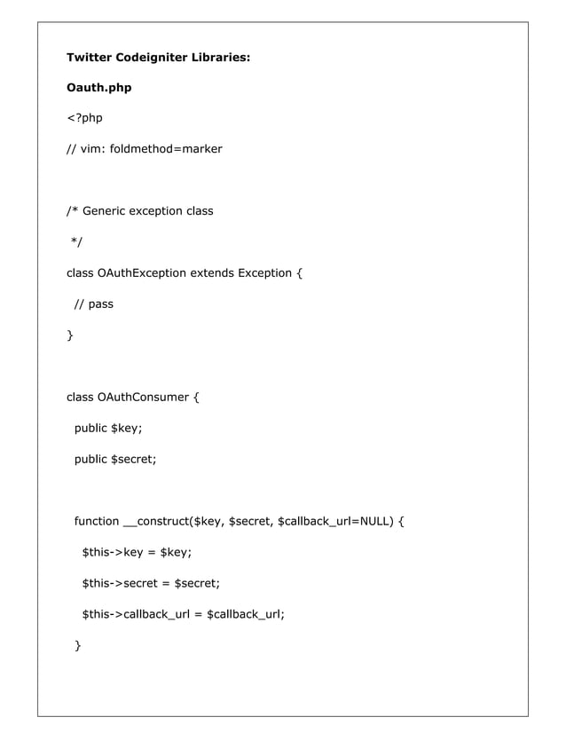 Twitter codeigniter library | PDF | Internet | Computing