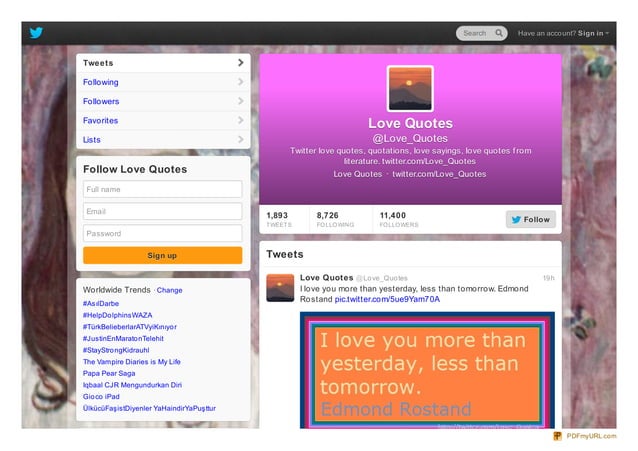 twitter love quotes | PPT