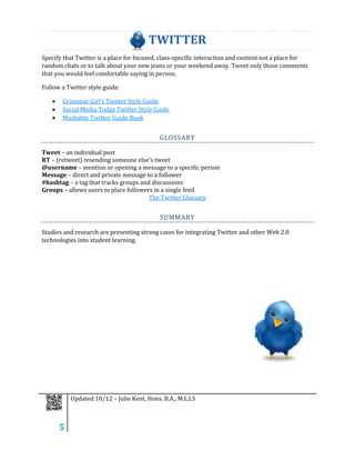 Twitter: Professional Development and Instruction Tool: Faculty Handout ...