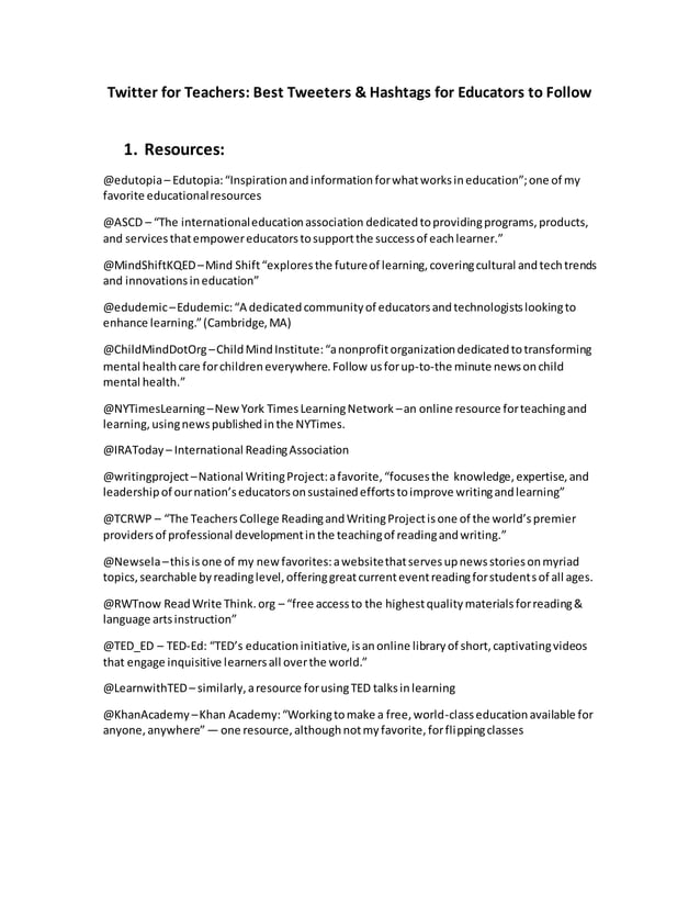 Twitter for teachers | PDF