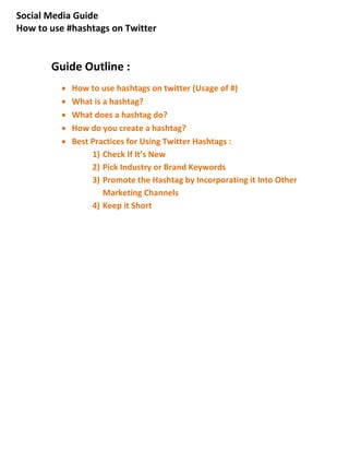 Twitter guide outline | PDF