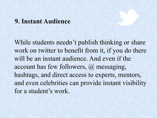 10 Reasons Twitter works in the Classroom | PPTX