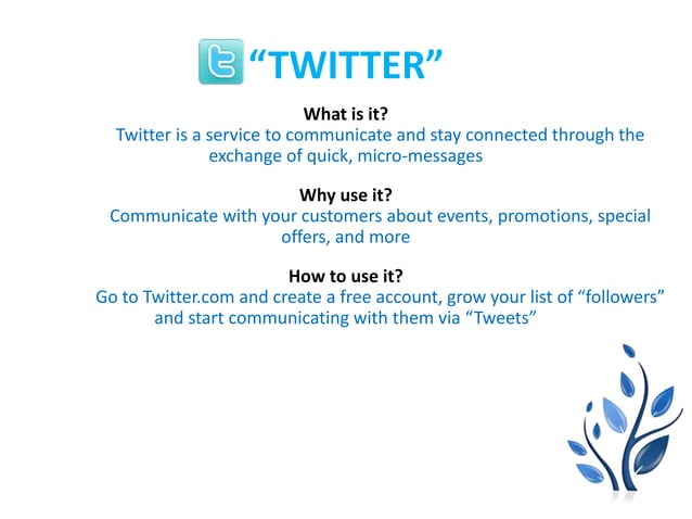 Introduction to twitter marketing - presentation | PPTX | Social ...