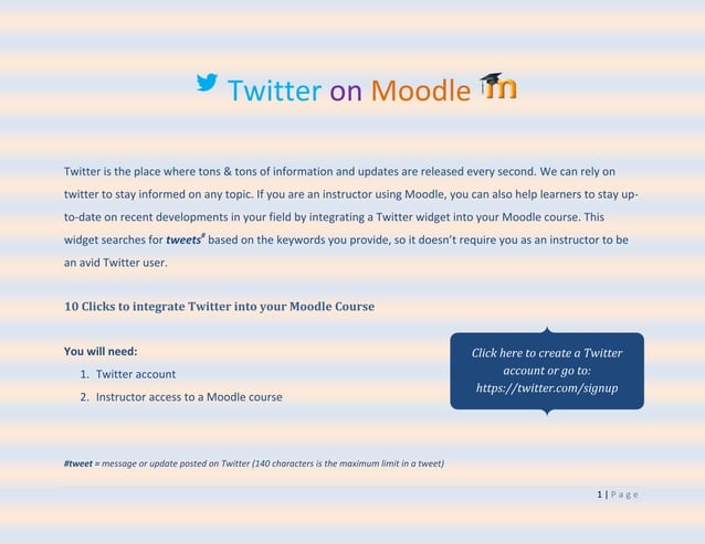 Twitter on Moodle | PDF