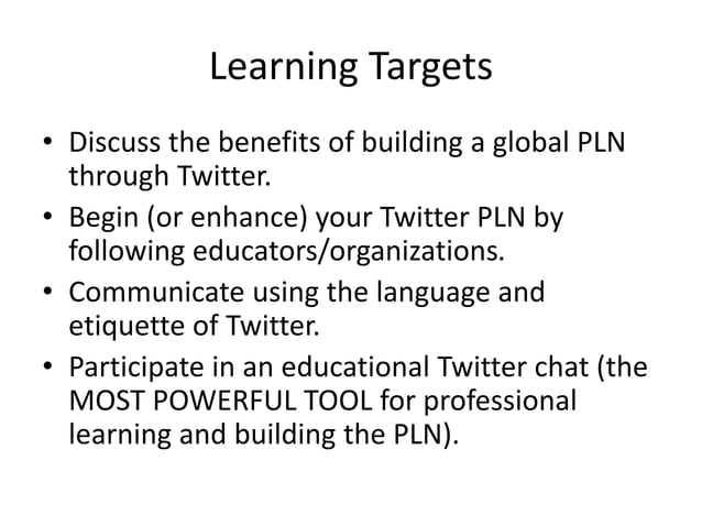 Using Twitter to Develop Worldwide Professional Learning Networks | PPT