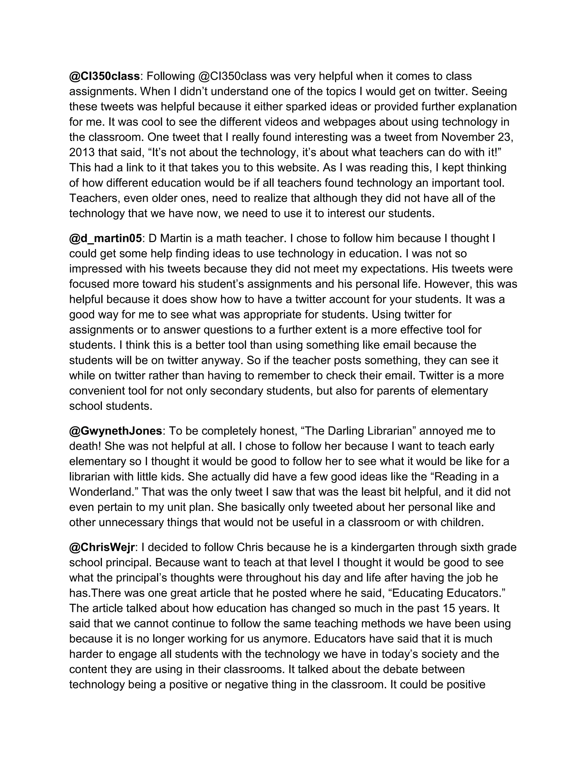 Twitter Reflections | PDF