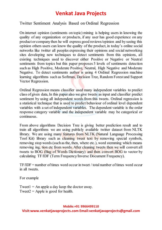 Twitter sentiment analysis basedon ordinal regression twitter | PDF