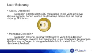 Twitter Sentiment Analysis on Dogecoin | PPT