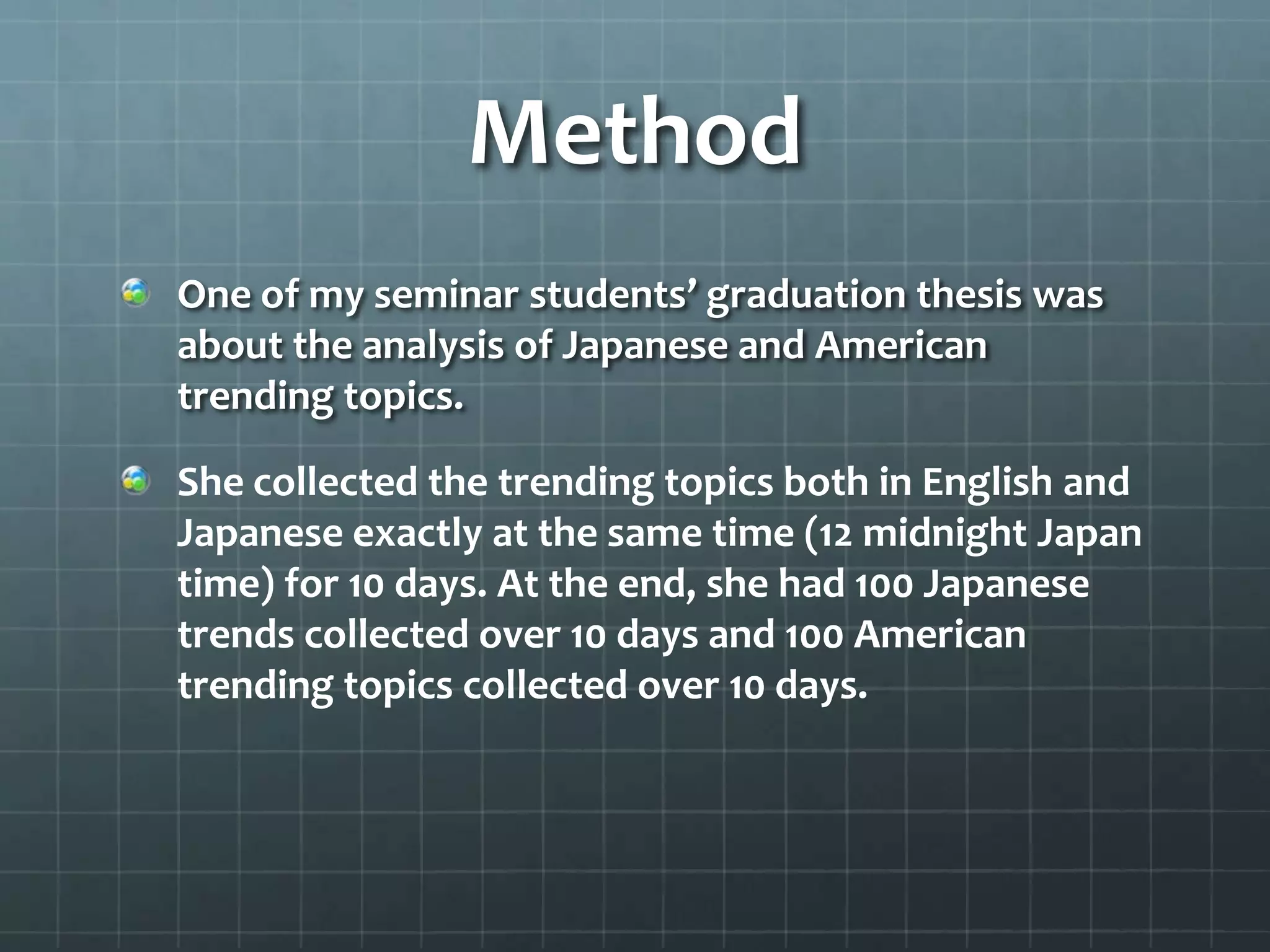 Trending Twitter Topics in Japan and the US ( Japanese and English ...