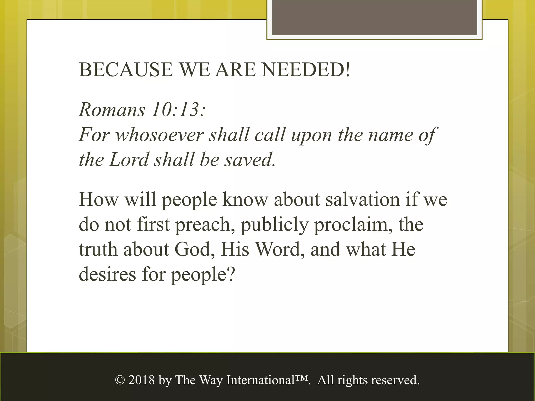 Why Witness God’s Word? | PPTX