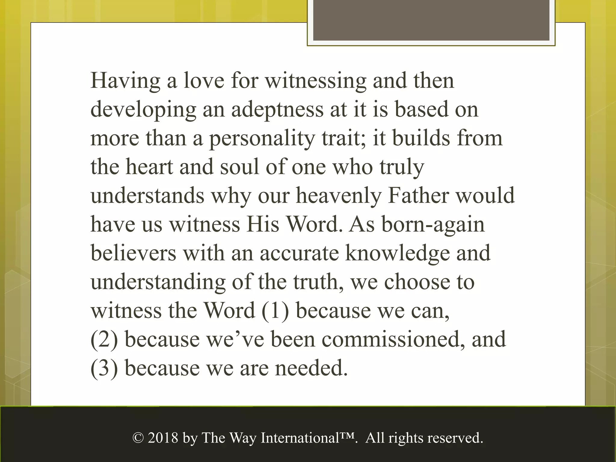 Why Witness God’s Word? | PPTX