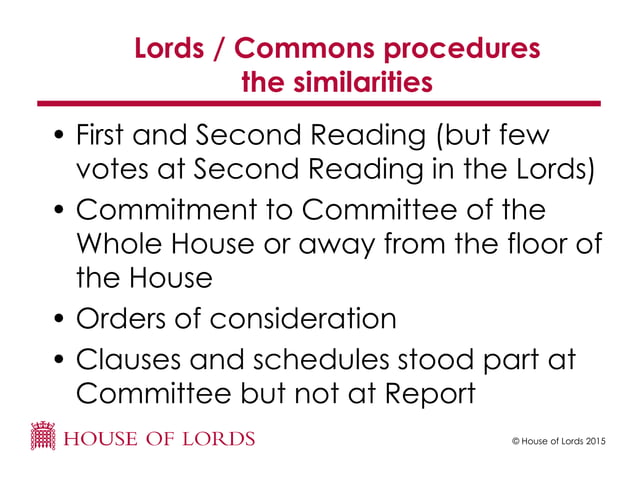 House of Lords primary legislation procedure | PPT