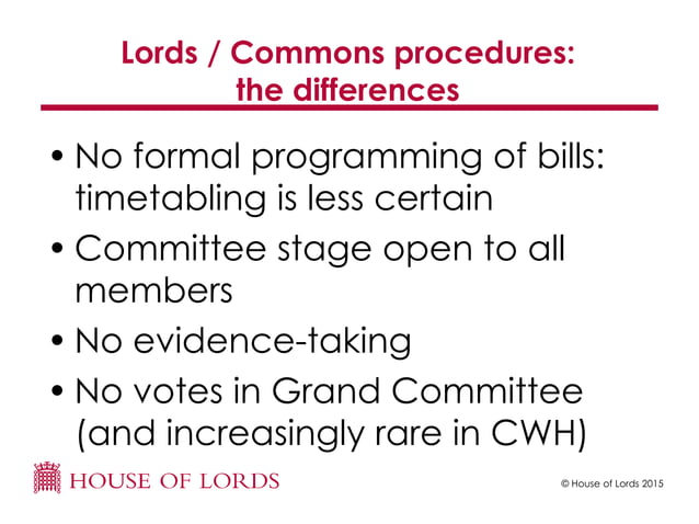 House of Lords primary legislation procedure | PPT