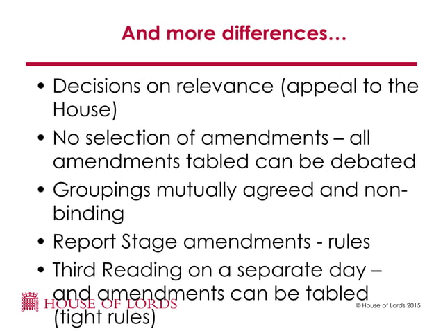 House of Lords primary legislation procedure | PPT