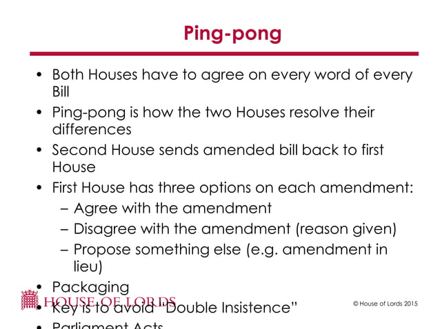 House of Lords primary legislation procedure | PPT