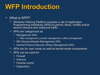 Windows Filtering Platform And Winsock Kernel | PPT