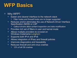 Windows Filtering Platform And Winsock Kernel | PPT