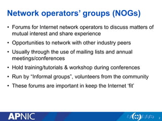 TWNIC OPM 2015: Network Operator Groups | PPT
