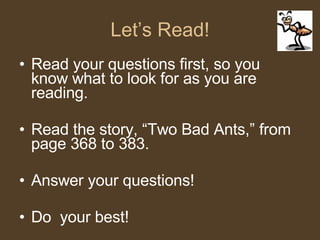 Two Bad Ants Ppt | PPT