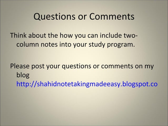 Two Column Notes Made Easy | PPT | Science