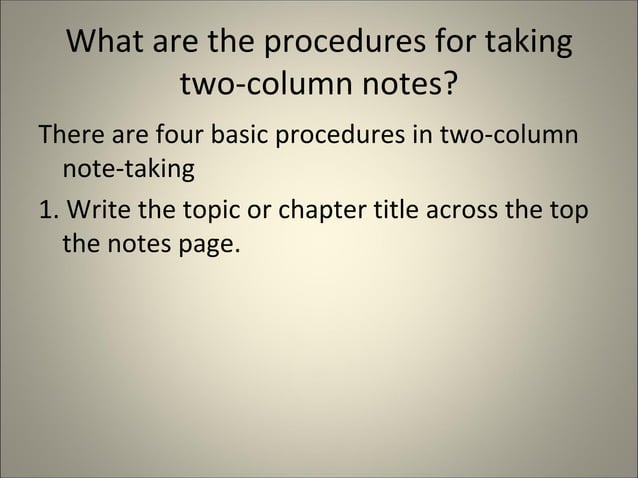 Two Column Notes Made Easy | PPT | Science