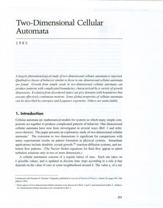 Two dimensional-cellular-automata | PDF