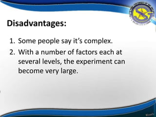 Two-Factor Experiment and Three or More Factor Experiments | PPTX