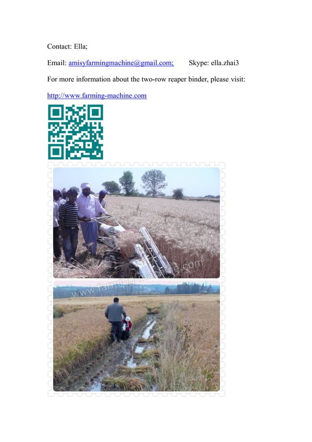 Two-row Reaper Binder with Multi functions, High Adaptation and ...