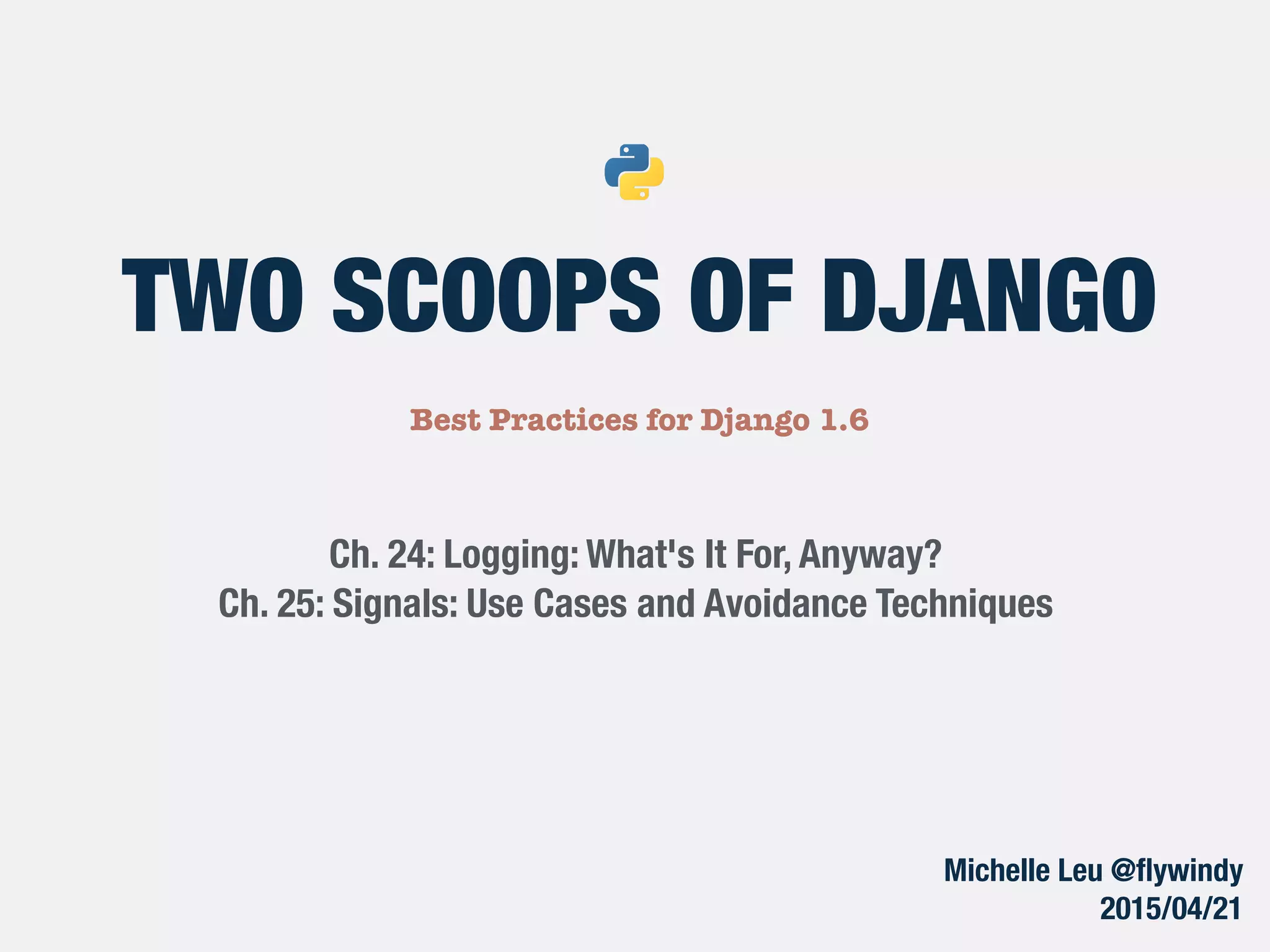 Django best practices for logging and signals | PDF