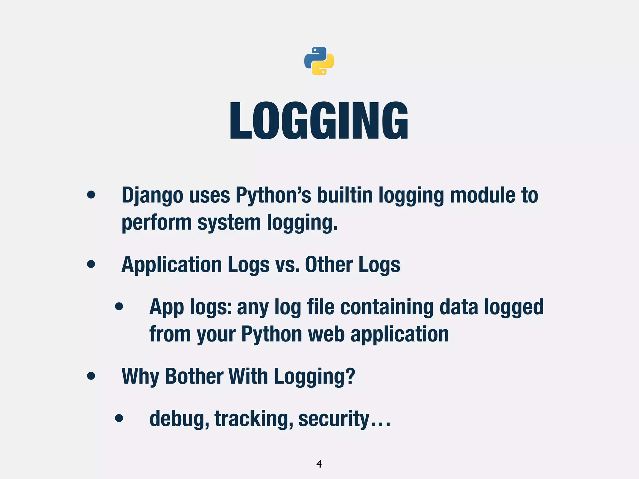Django best practices for logging and signals | PPT