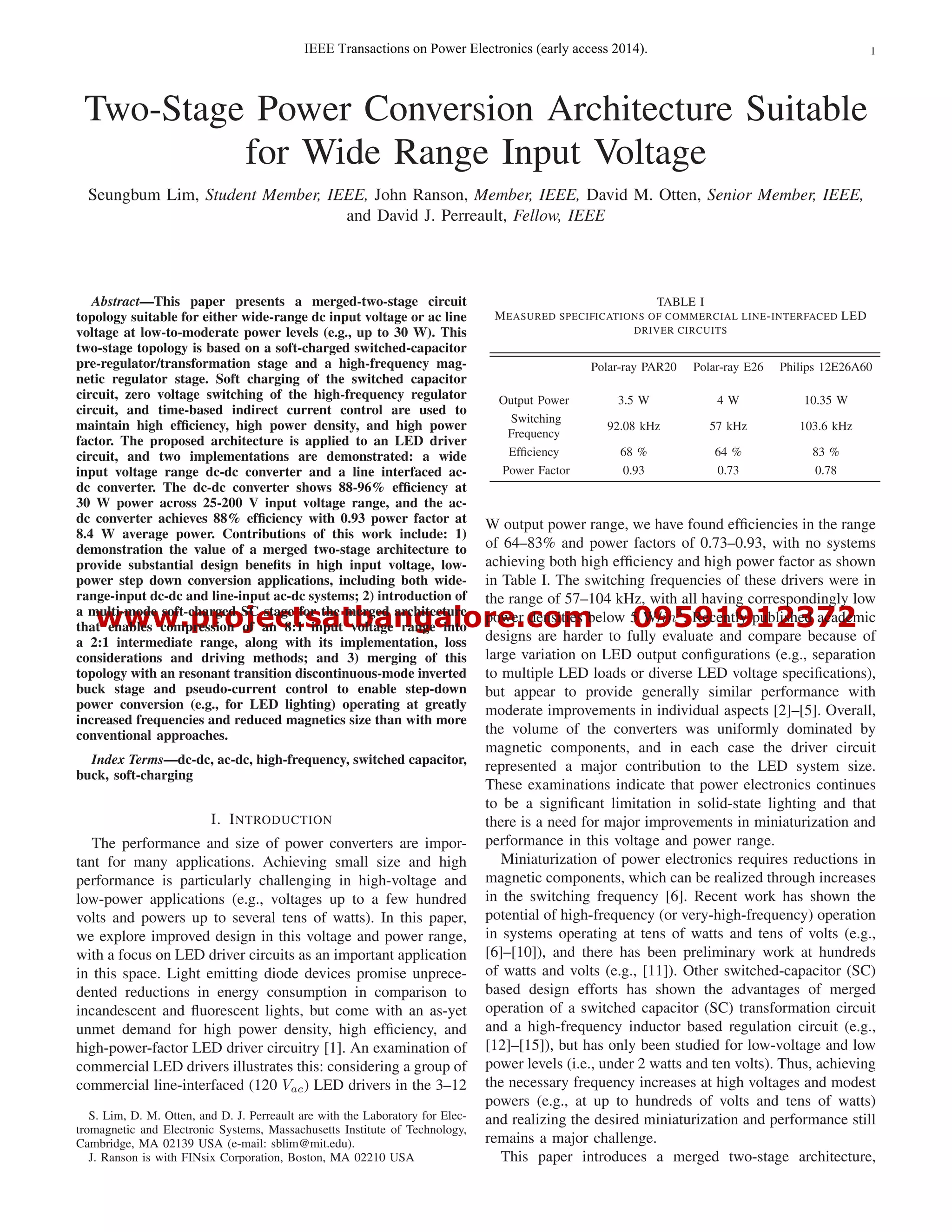 Two-Stage Power Conversion Architecture Suitable for Wide Range Input ...