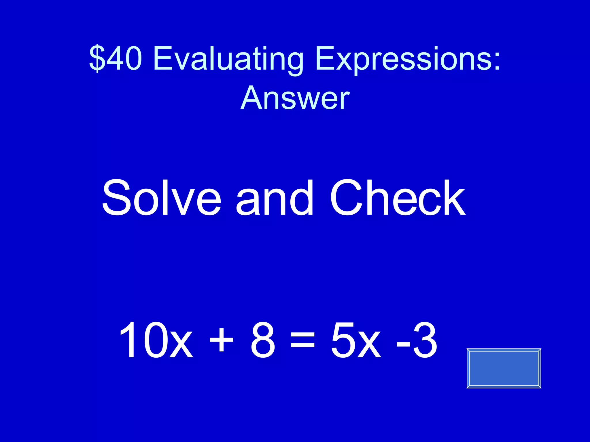 Two Step Equations Jeopardy | PPT