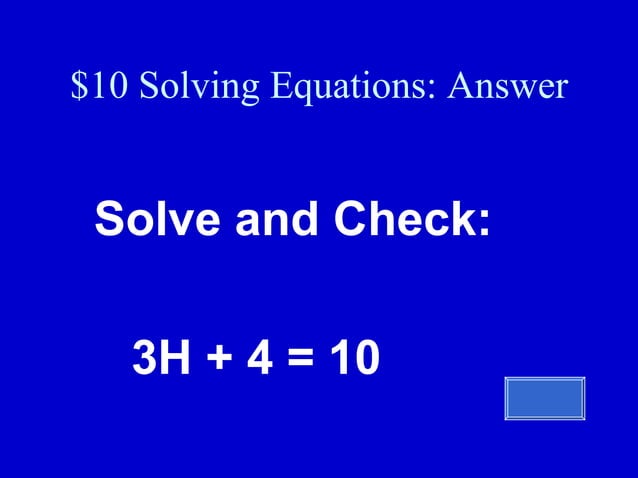 Two Step Equations Jeopardy | PPT