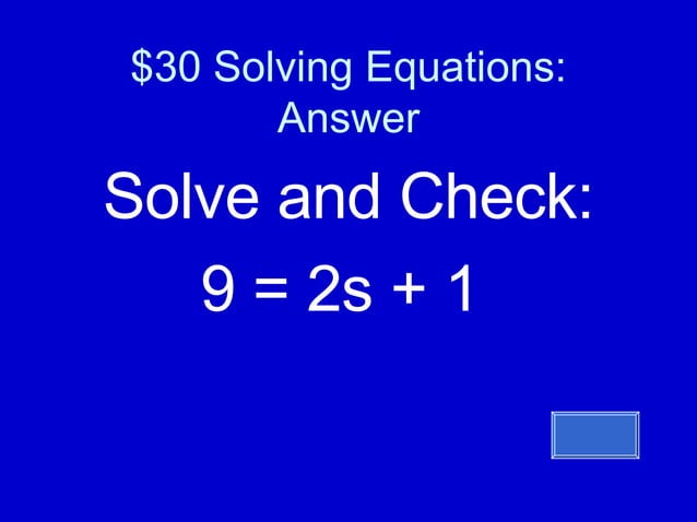 Two Step Equations Jeopardy | PPT