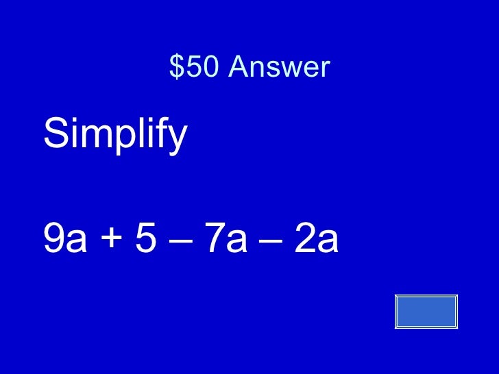 Two Step Equations Jeopardy Two Step Equations Jeopardy