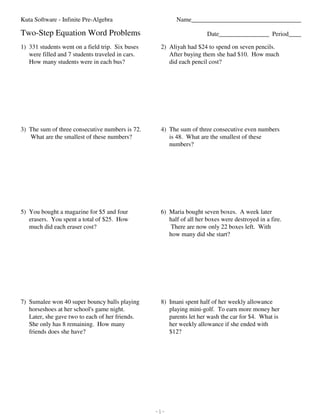 Two step%20 word%20problems | PDF