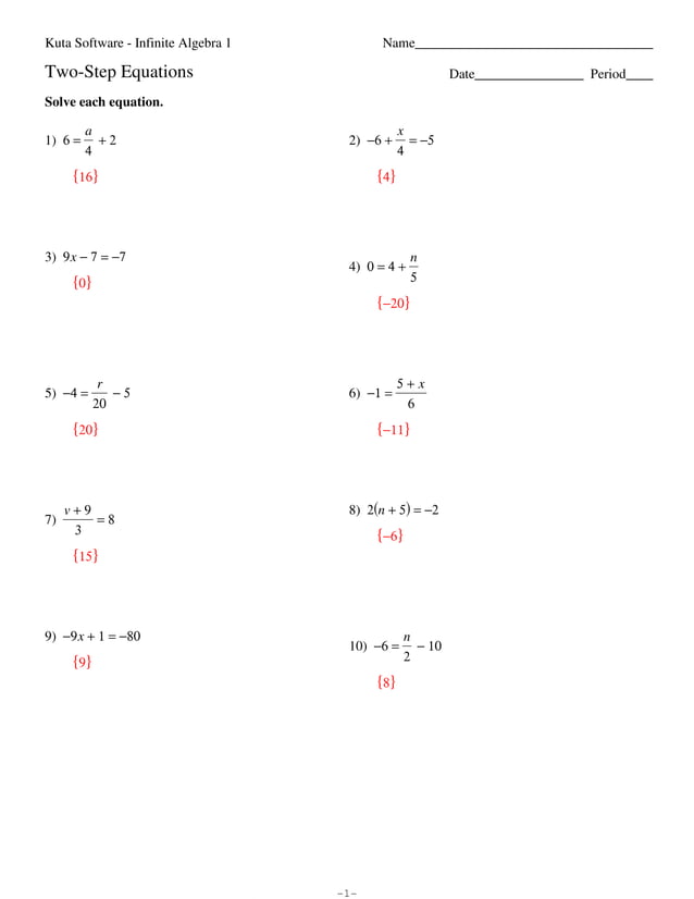 Two step equations | PDF