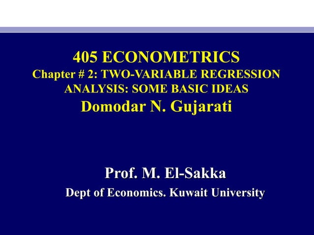 Two Variable Regression Analysis Some Basic Ideas Ppt Physics Science
