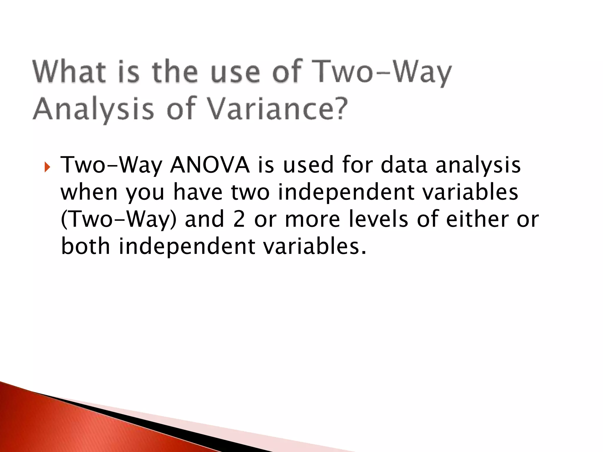 Two way analysis of variance (anova) | PPTX