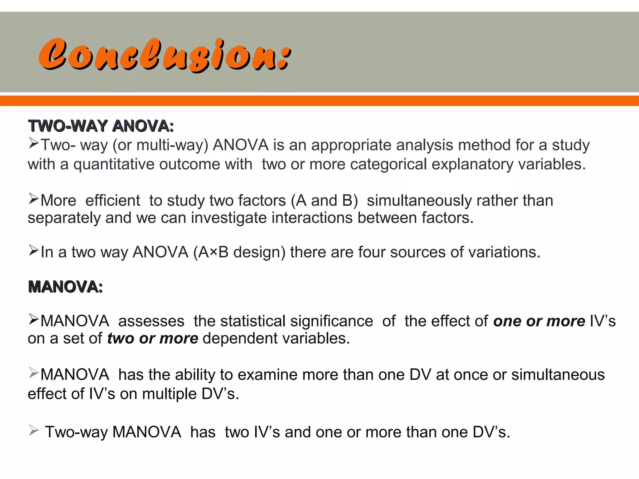 Two way anova+manova | PPT