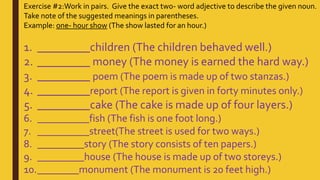 Compound Adjectives: Two- word adjectives | PPTX