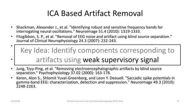 Two Algorithms for Weakly Supervised Denoising of EEG Data | PPT