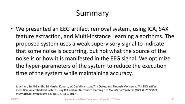 Two Algorithms for Weakly Supervised Denoising of EEG Data | PPT