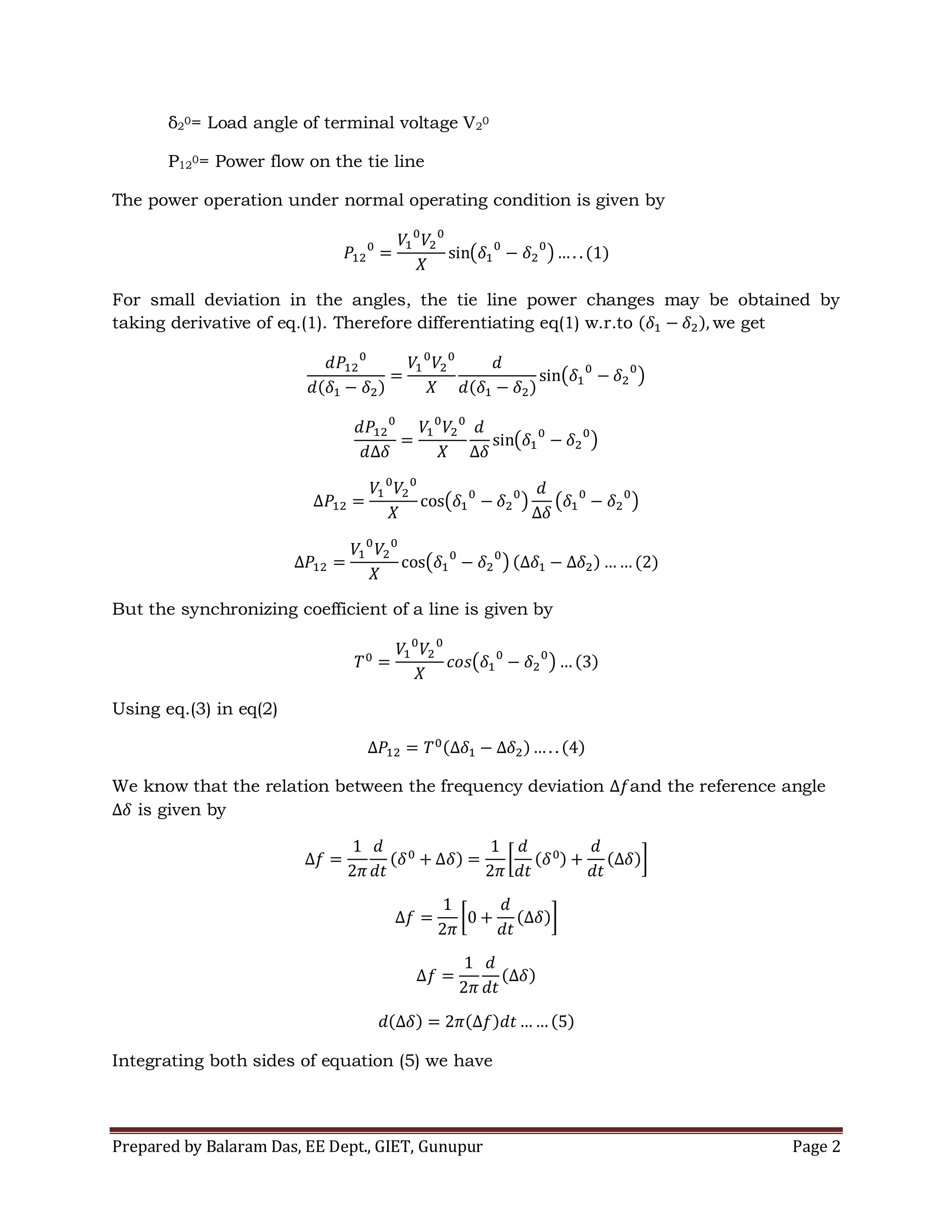 Two area system | PDF